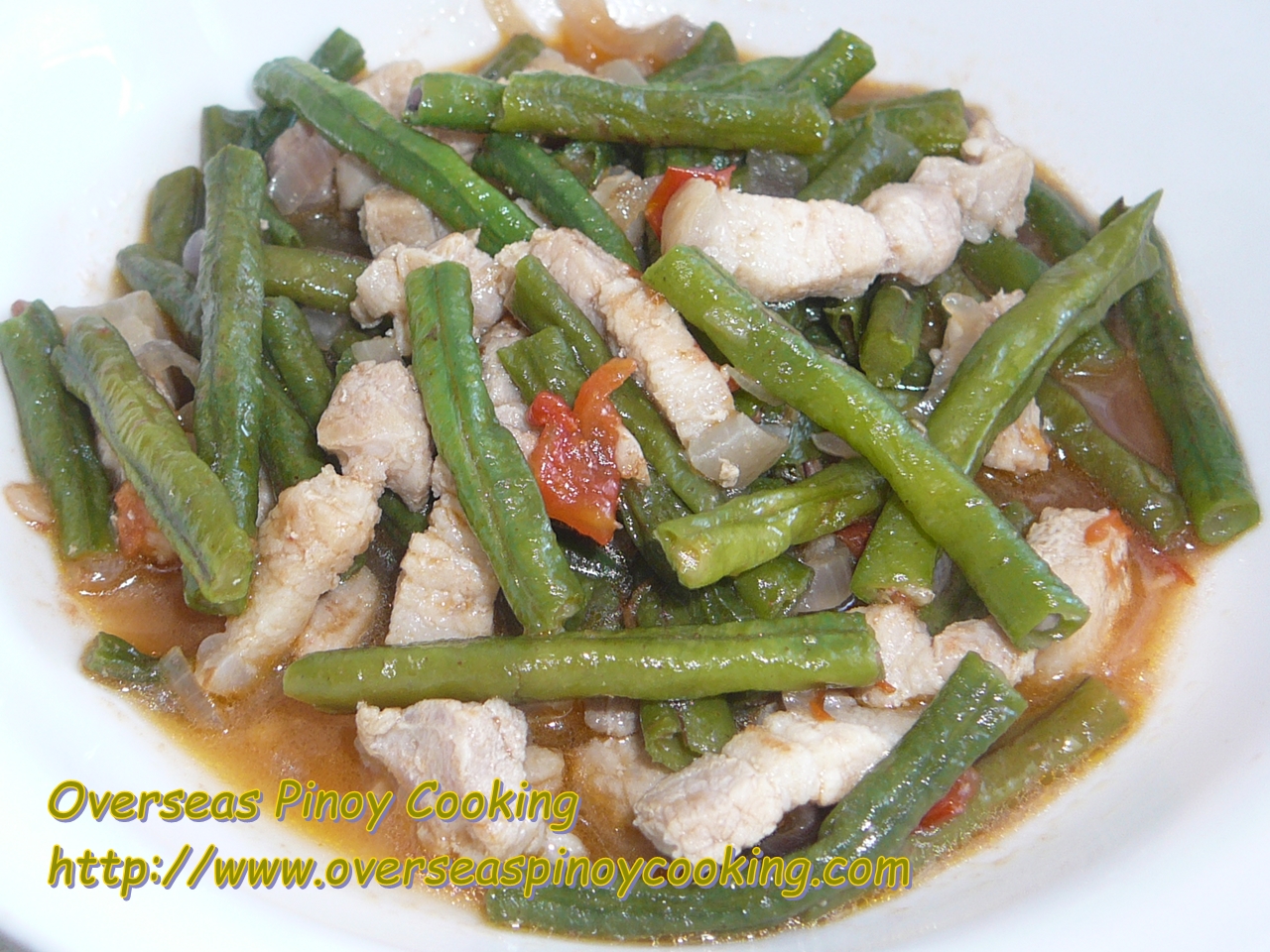 Ginisang Sitaw, Sautéed String Beans.