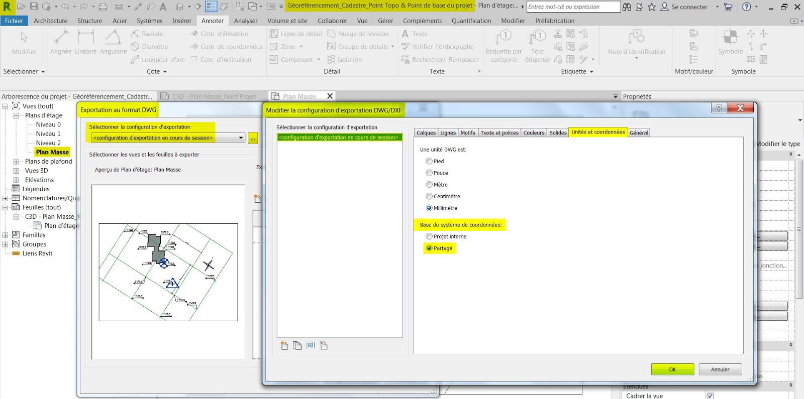 Revit-Mémo: Revit & Autocad 2019_Géo-Référencement & Présentation