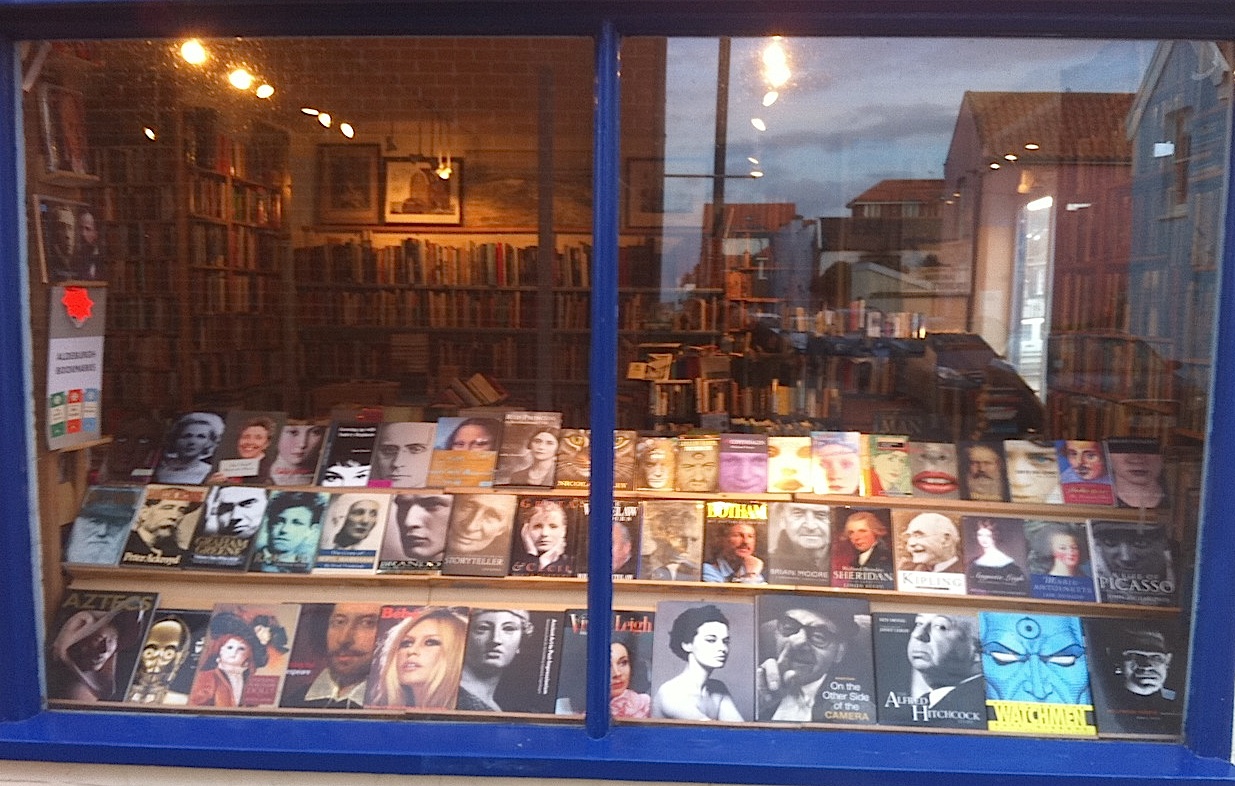Bookride: Second hand bookshop window display