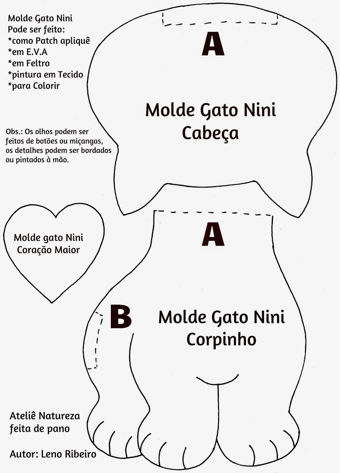 Eu Amo Artesanato: Gatinho com molde