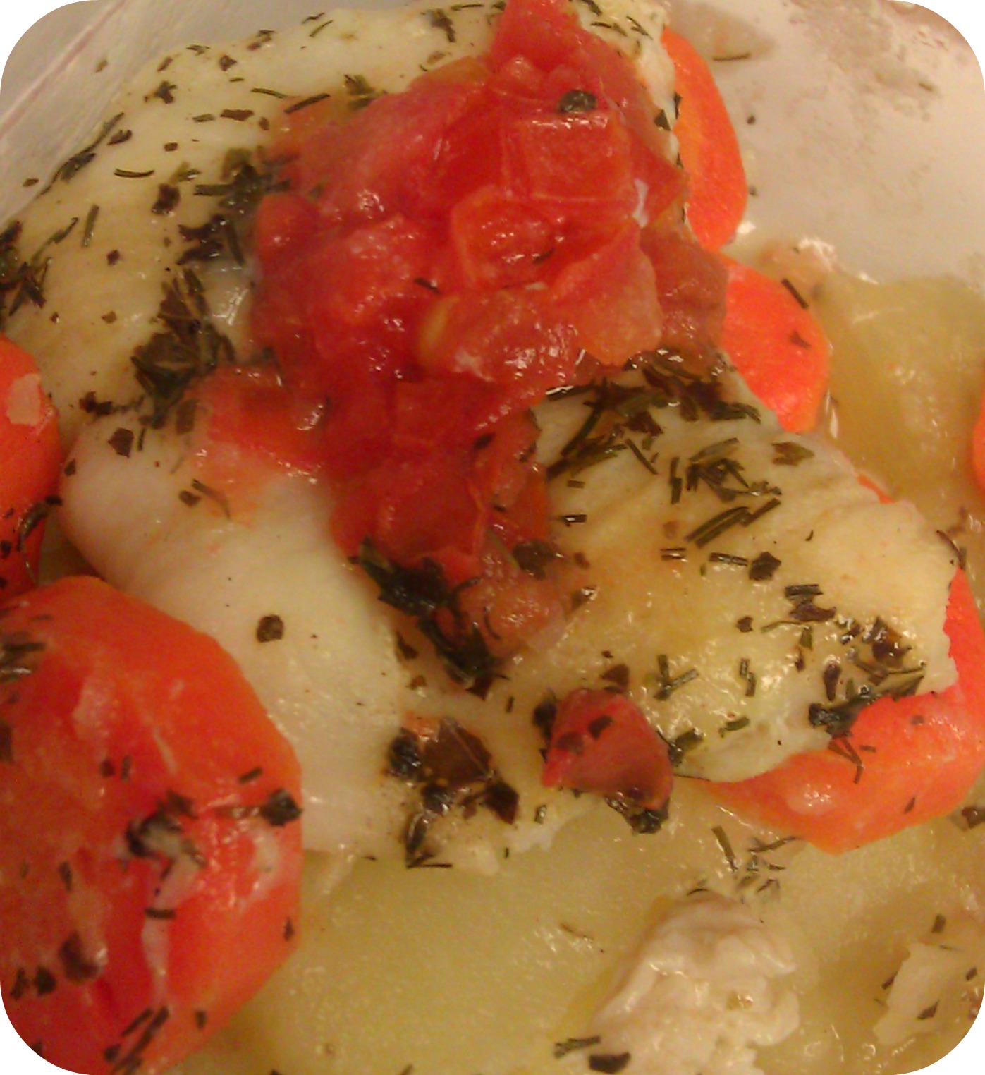 The Beans Blog: Veggie Fish Bake