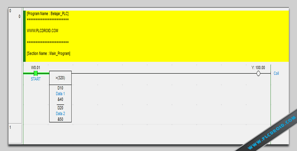 Omron PLC 6 - Instruksi Input Compare ( = \ > \