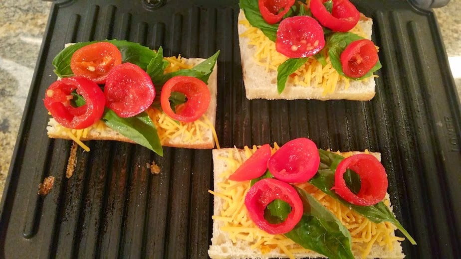 red or green?: Cheddar, Peppadew & Basil Panini