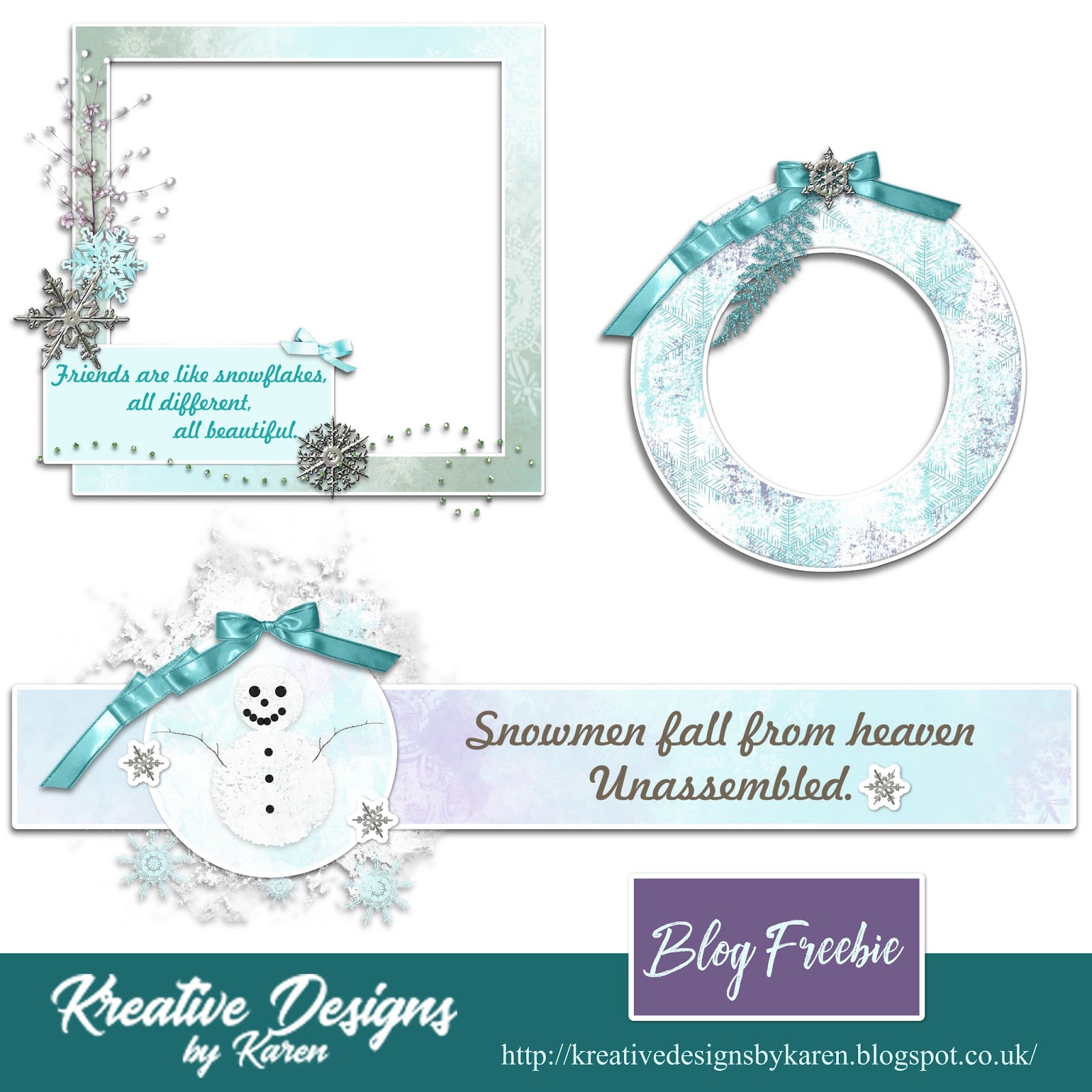 Kreative Designs By Karen: BLOG FREEBIE -SNOWDAYS- 2 CLUSTER FRAMES AND ...