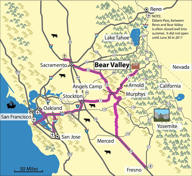 Lori and Sam's Wedding: Getting to Bear Valley and Lake Alpine