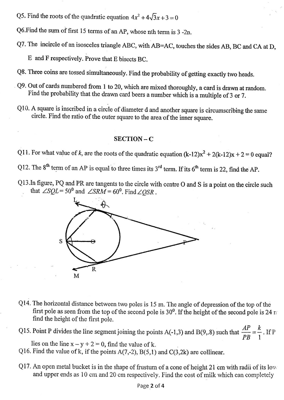 Class X Mathematics K.R. MANGLAM WORLD SCHOOL (GREATER KAILASH - II ...