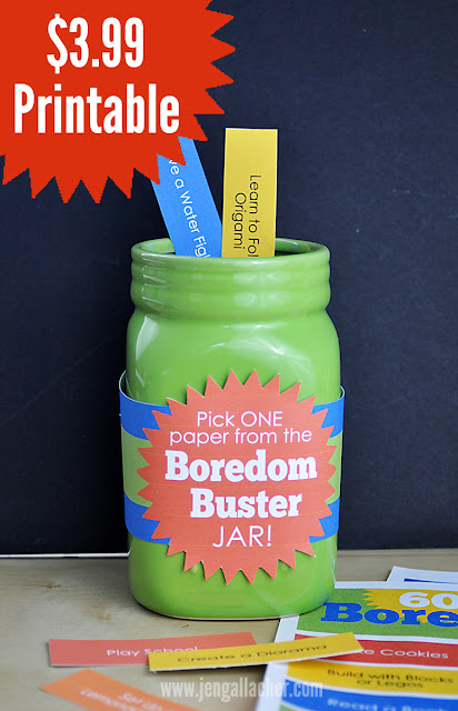 Boredom Buster Jar Printable | Jen Gallacher