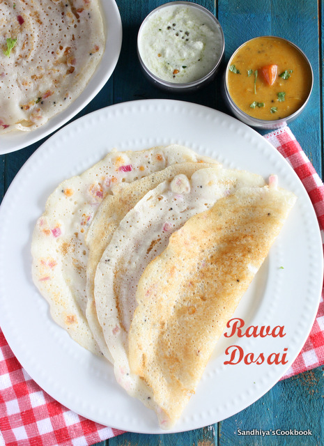 Sandhiya's Cookbook: Rava Dosai with left over dosa batter | Easy Rava ...