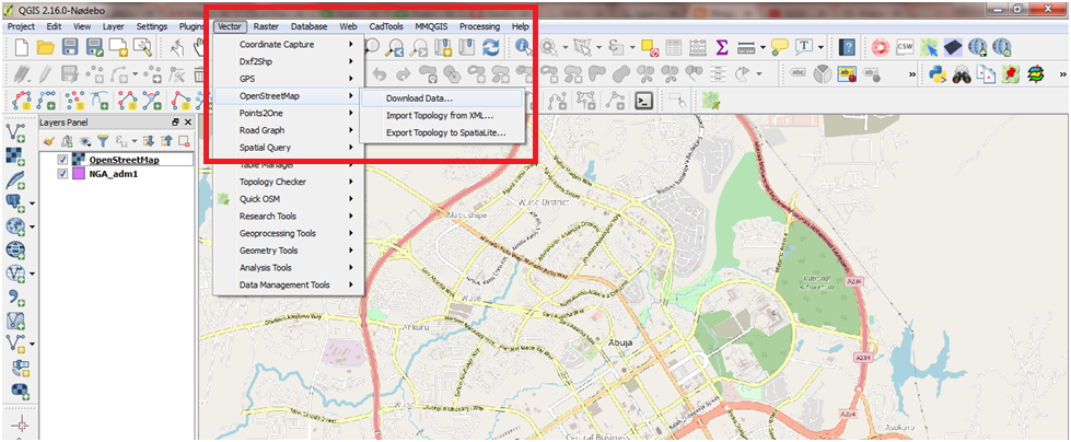 Geospatial Solutions Expert: Convert OpenStreetMap of Abuja in Raster ...