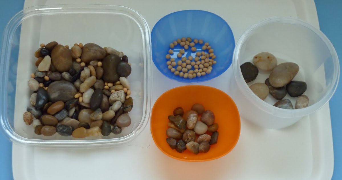 Family FECS: Montessori Activity: Sorting Stones & Beans