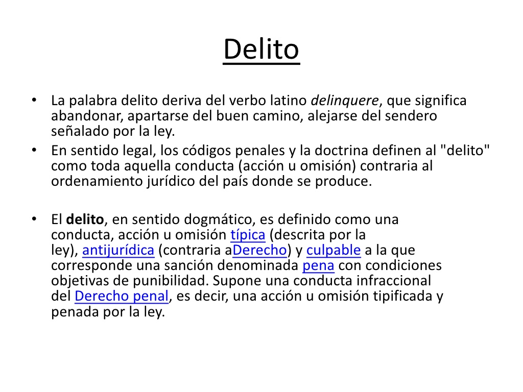 Teoría del Delito. : DEFINICIÓN DE DELITO