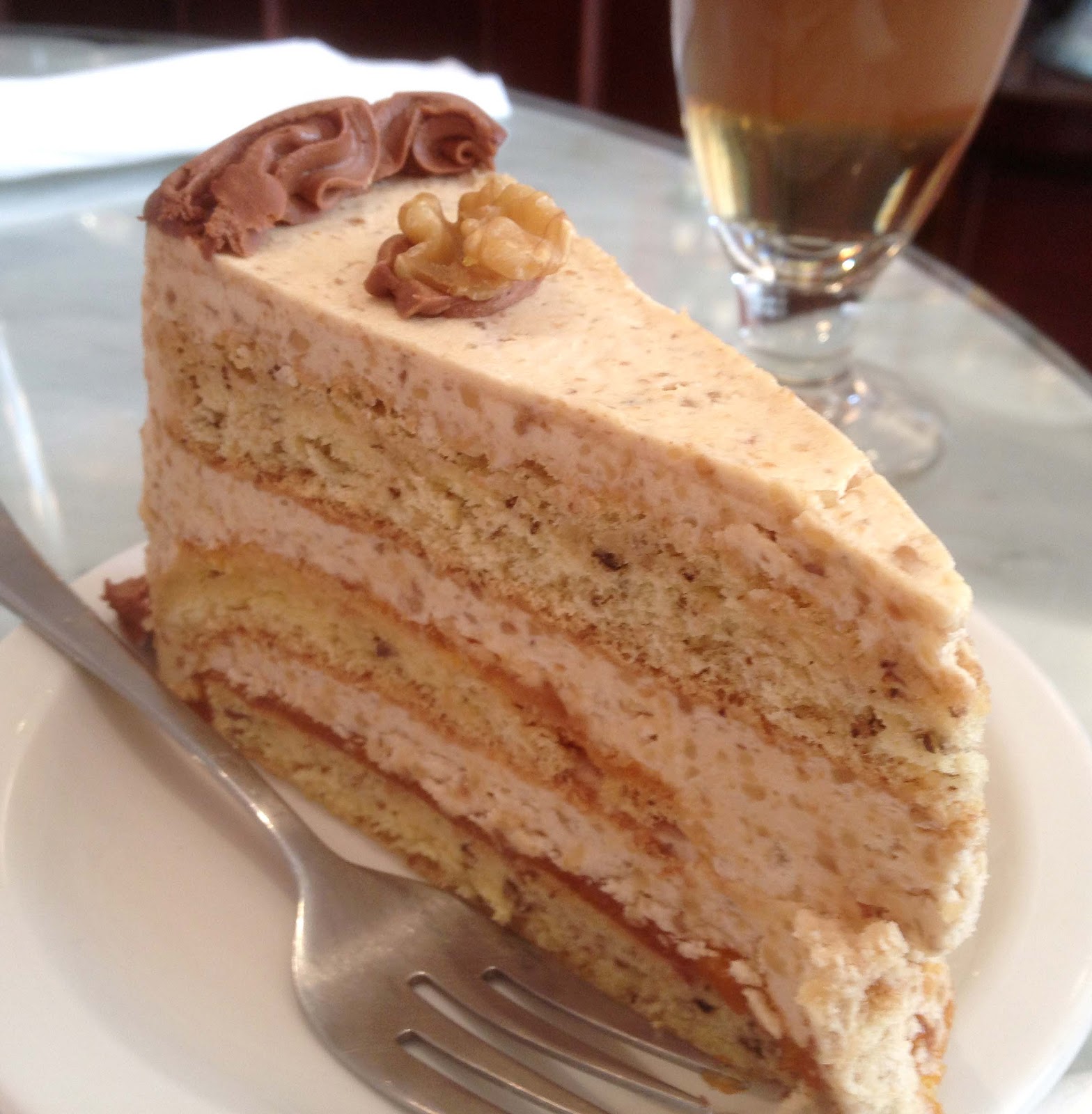 hungarian walnut torte with coffee frosting