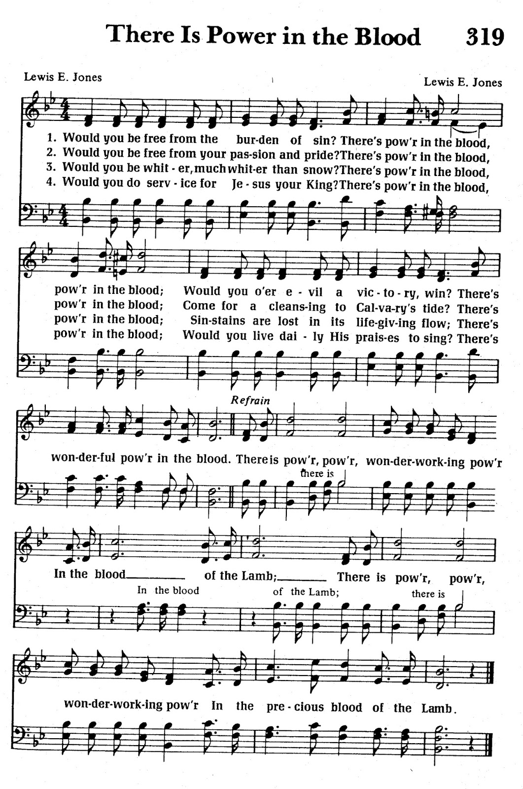 Worship Lead Sheets: There's Power in the Blood