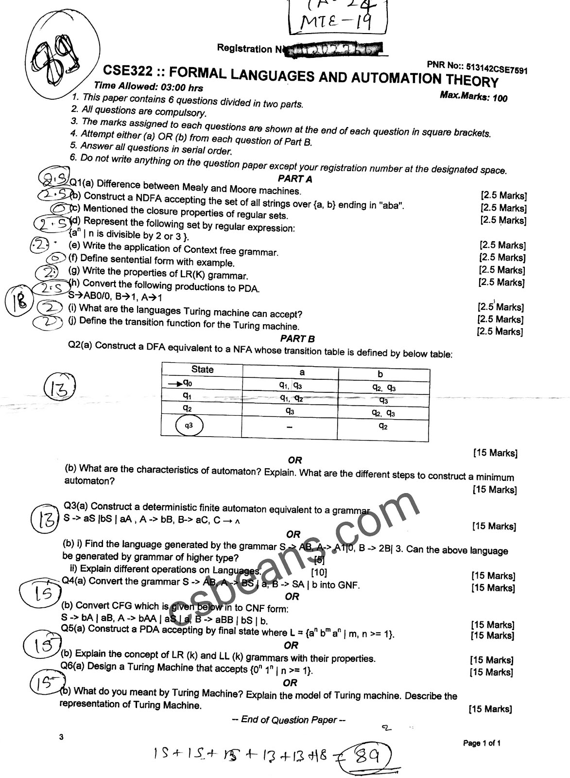 LPU ETE - CSE322 Formal Language and Automata Theory ~ CS-Beans ...