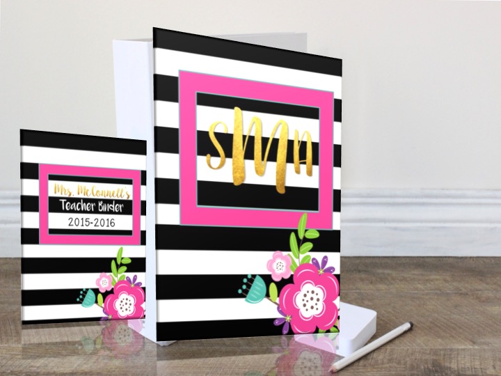 Customized Teacher Binder and Planner (Black and White Stripes with ...