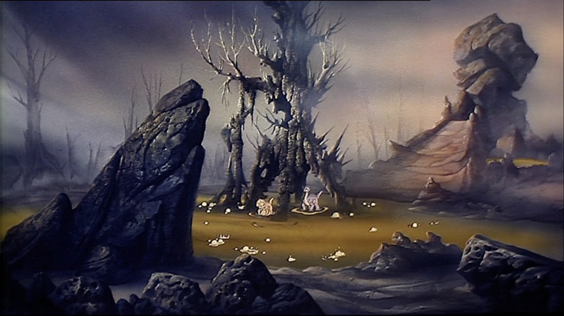 Animation Backgrounds: LAND BEFORE TIME part one