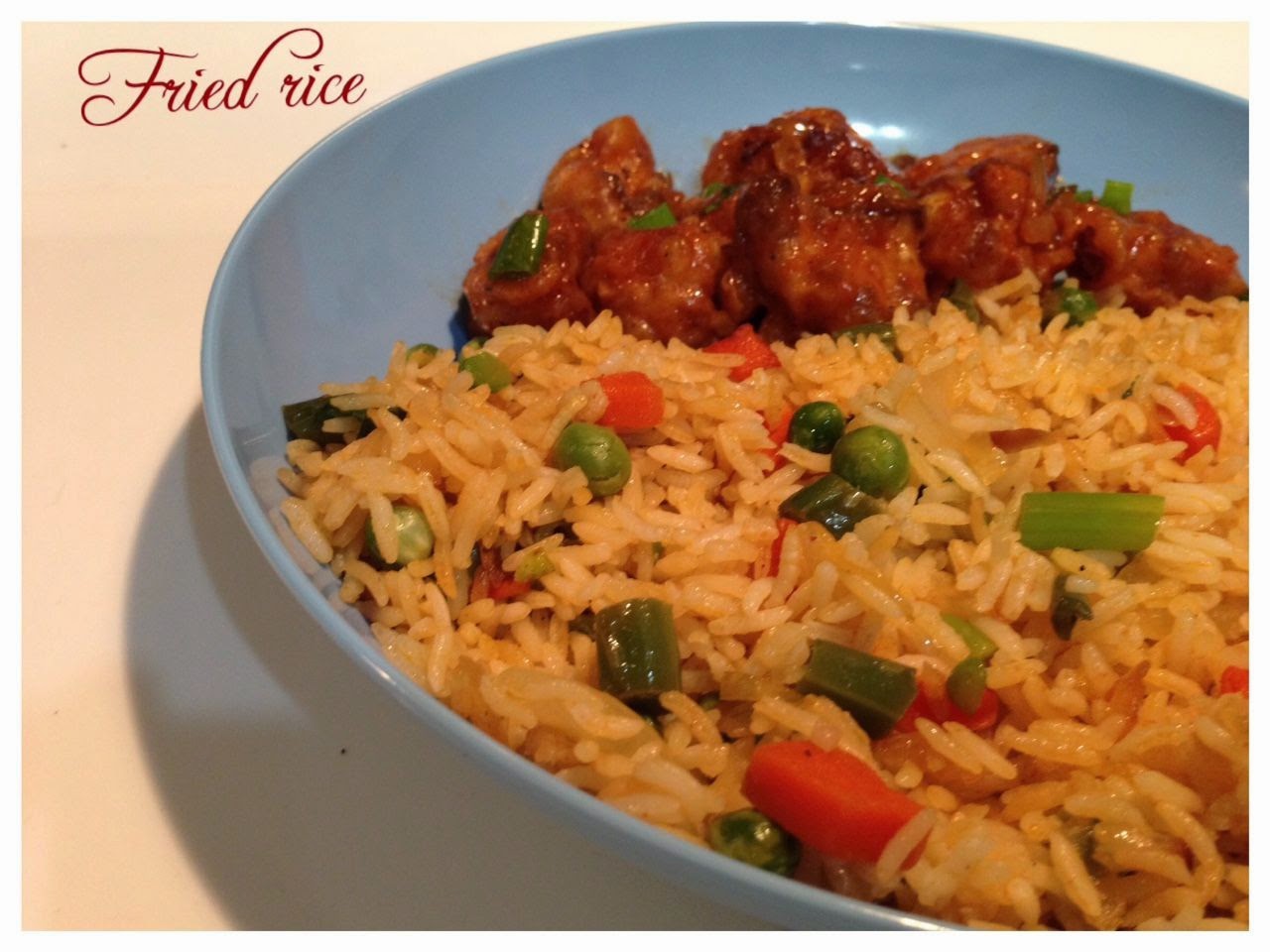 Sarita's Kitchen Blog: Veg Fried rice with Manchurian