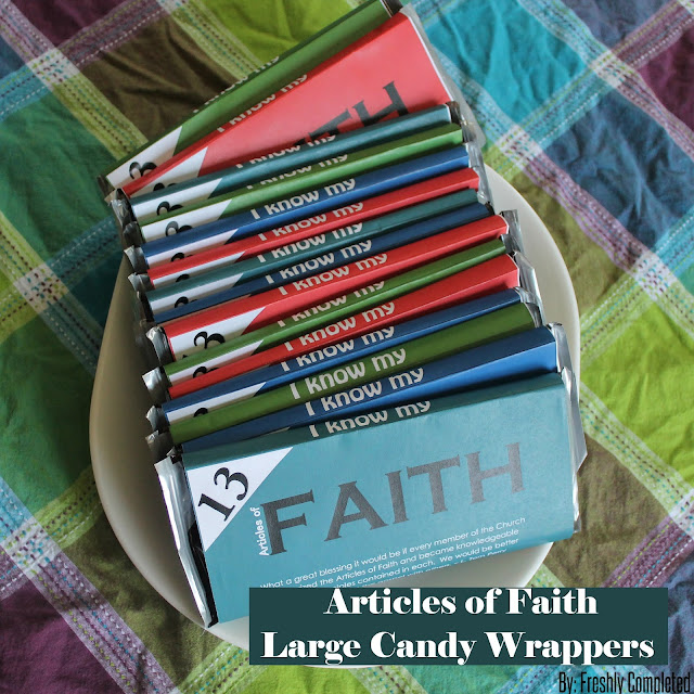 Articles of Faith Large Candy Wrappers -- Free Printable