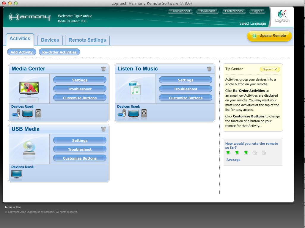Oguz ARDUC: How to Define Logitech Harmony Favorite Channels in Remote ...