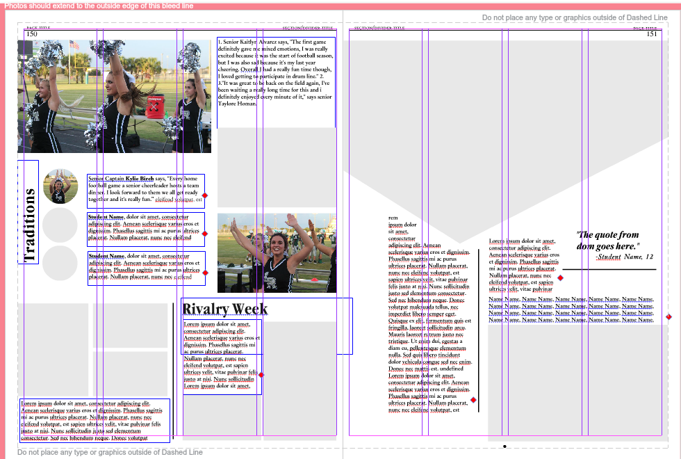 yearbook spiffy pics: yearbook spread