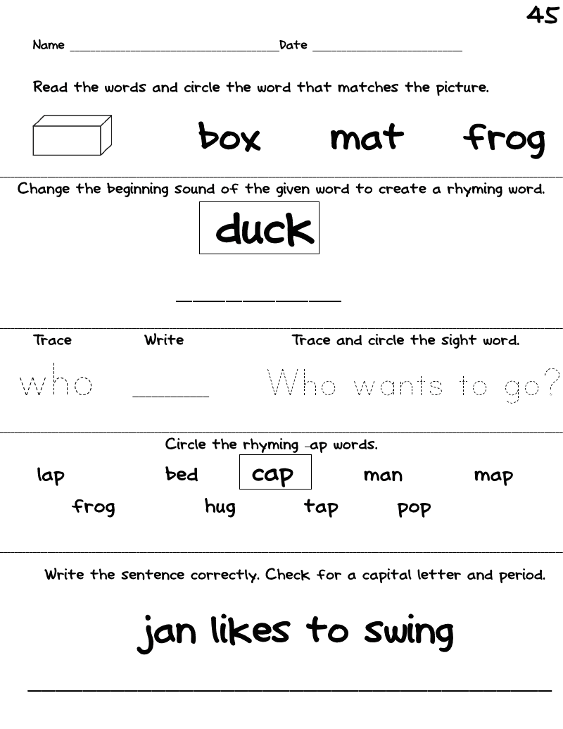 Lovely Literacy & More: Language Arts Morning Work/ Review 1