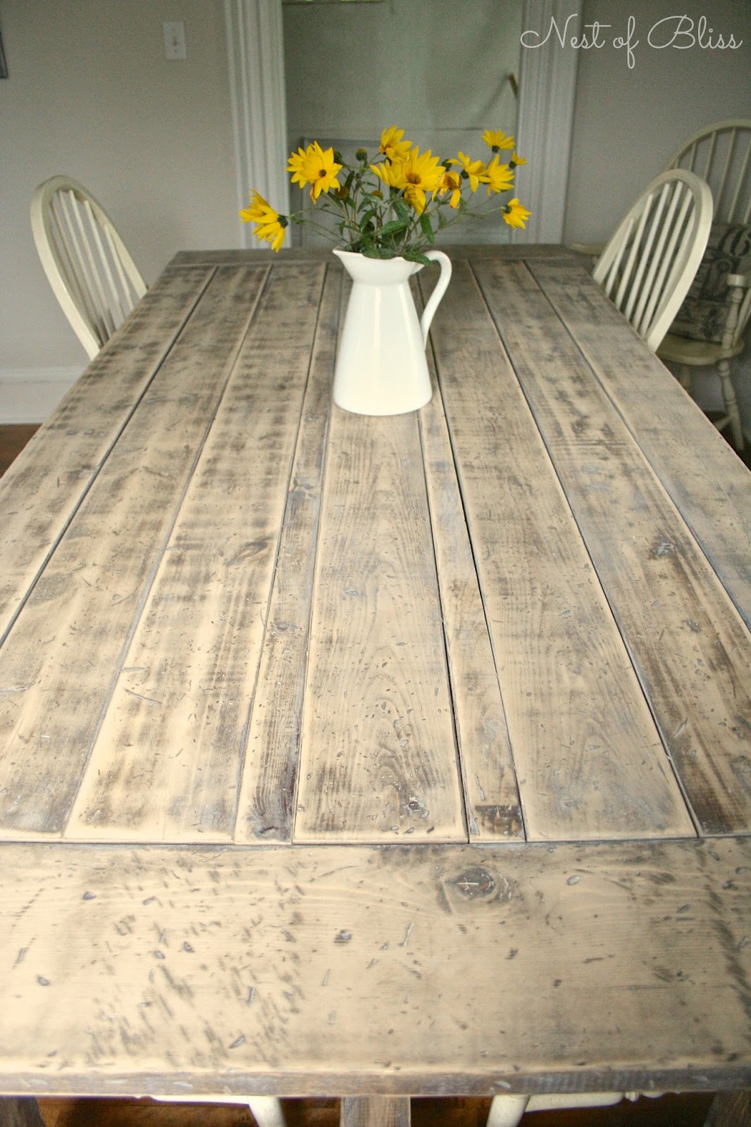 Farmhouse Table Makeover - Nest of Bliss | Diy farmhouse table, Table ...