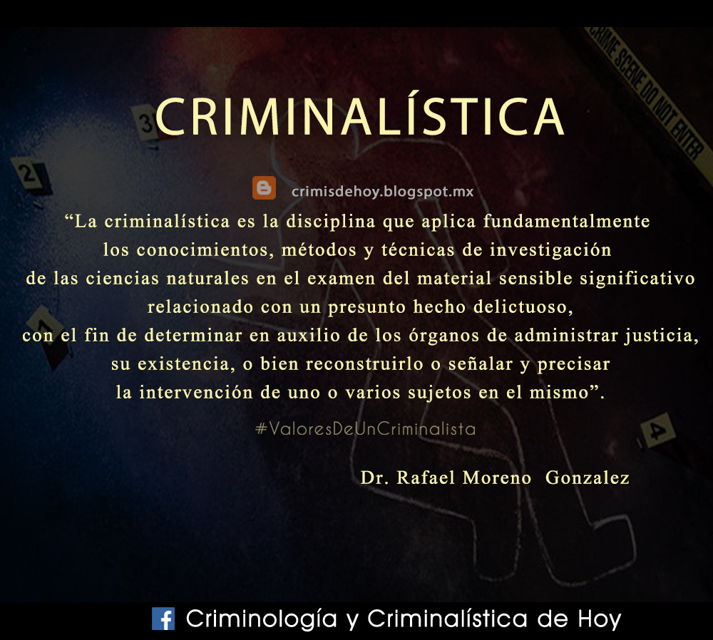 Criminalistica y Criminología de hoy: Criminalística segun Dr. Rafael ...