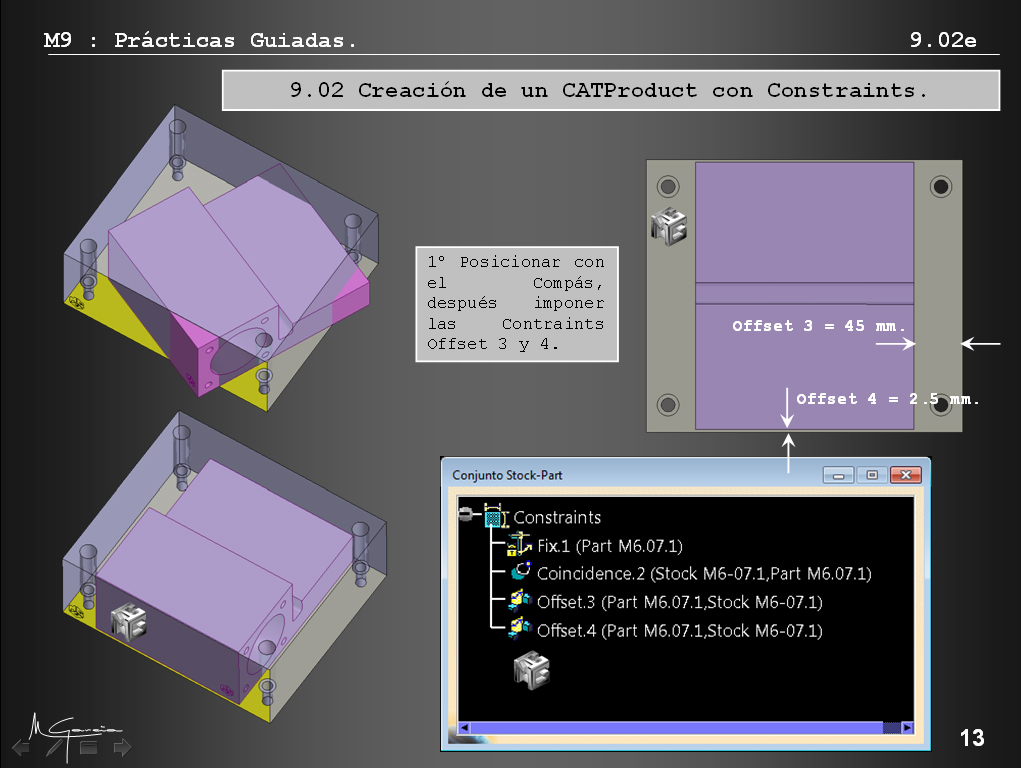 Aula de programación CNC: 9.02 Como crear un CATProduct con Constraints.
