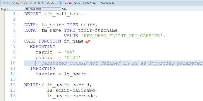SAP ABAP Central: Dynamic FM call with extra parameter SAP ABAP Central: Dynamic FM call with extra parameter