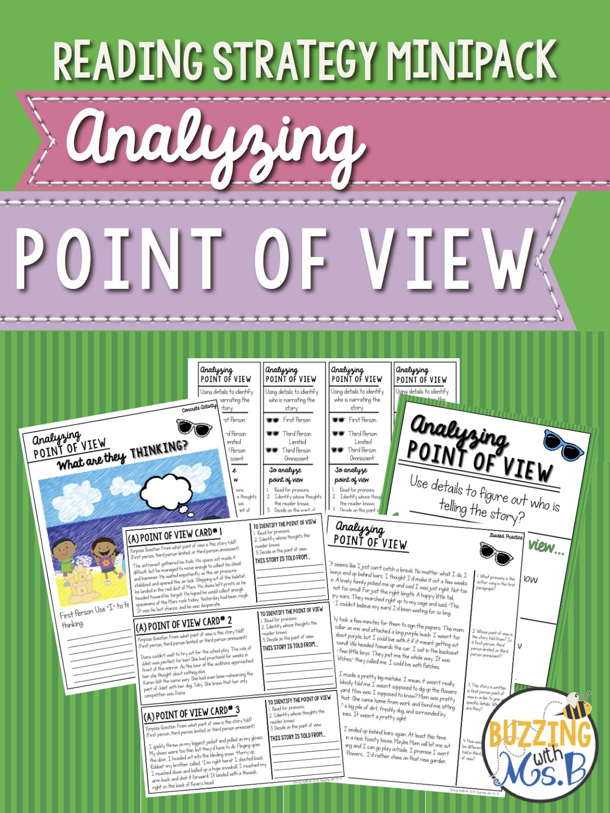 Point of View Anchor Chart and Activity - Buzzing with Ms. B