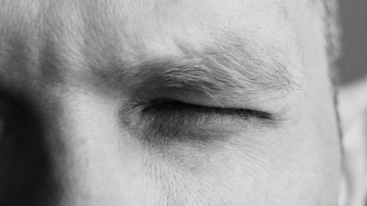 facial references for animation: eye wink |is, front, 30fps, ECU]