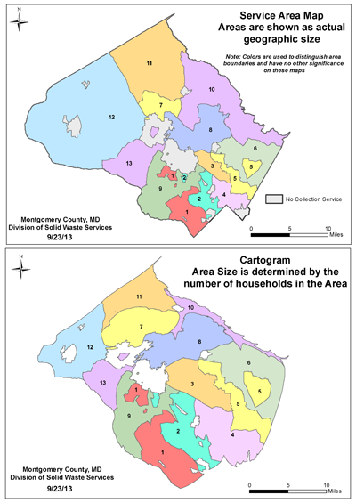 Talkin' Trash: Monday Map: Service Area Cartogram