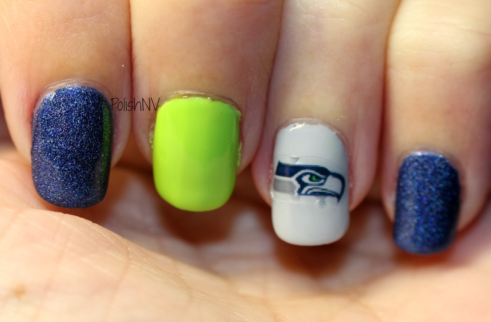 PolishNV: Seattle Seahawks Super Bowl manicure