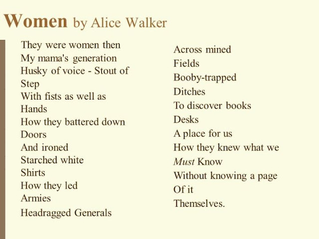 Captivated Reader: Women by Alice Walker (Poem) ~ Happy International ...