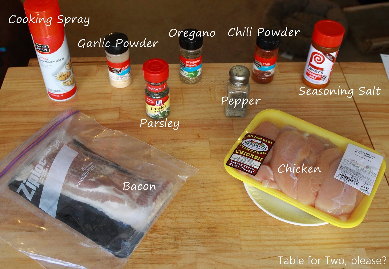 Table for Two, please?: Bacon Wrapped Chicken