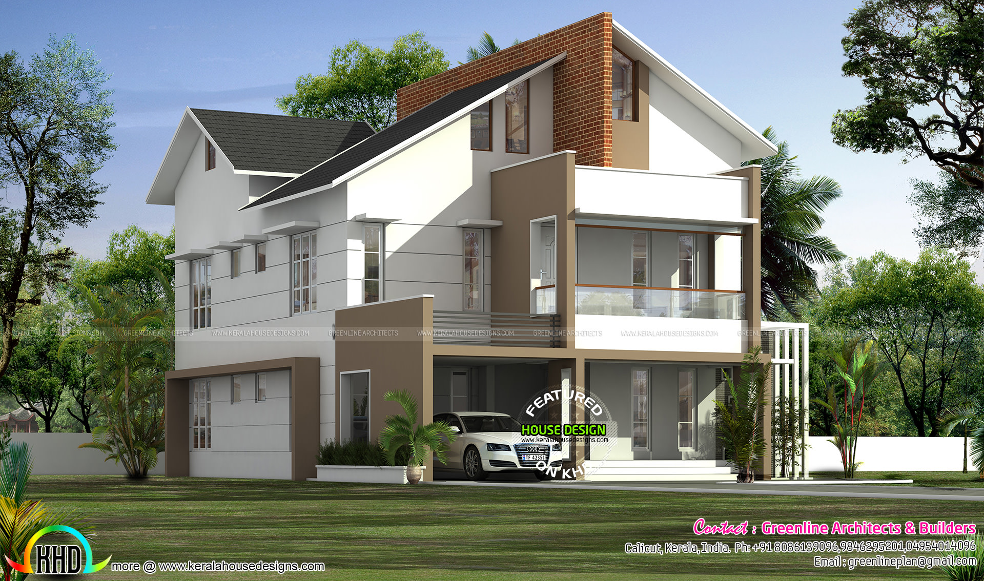 Slanting roof mix home 2784 sq-ft - Kerala Home Design and Floor Plans ...