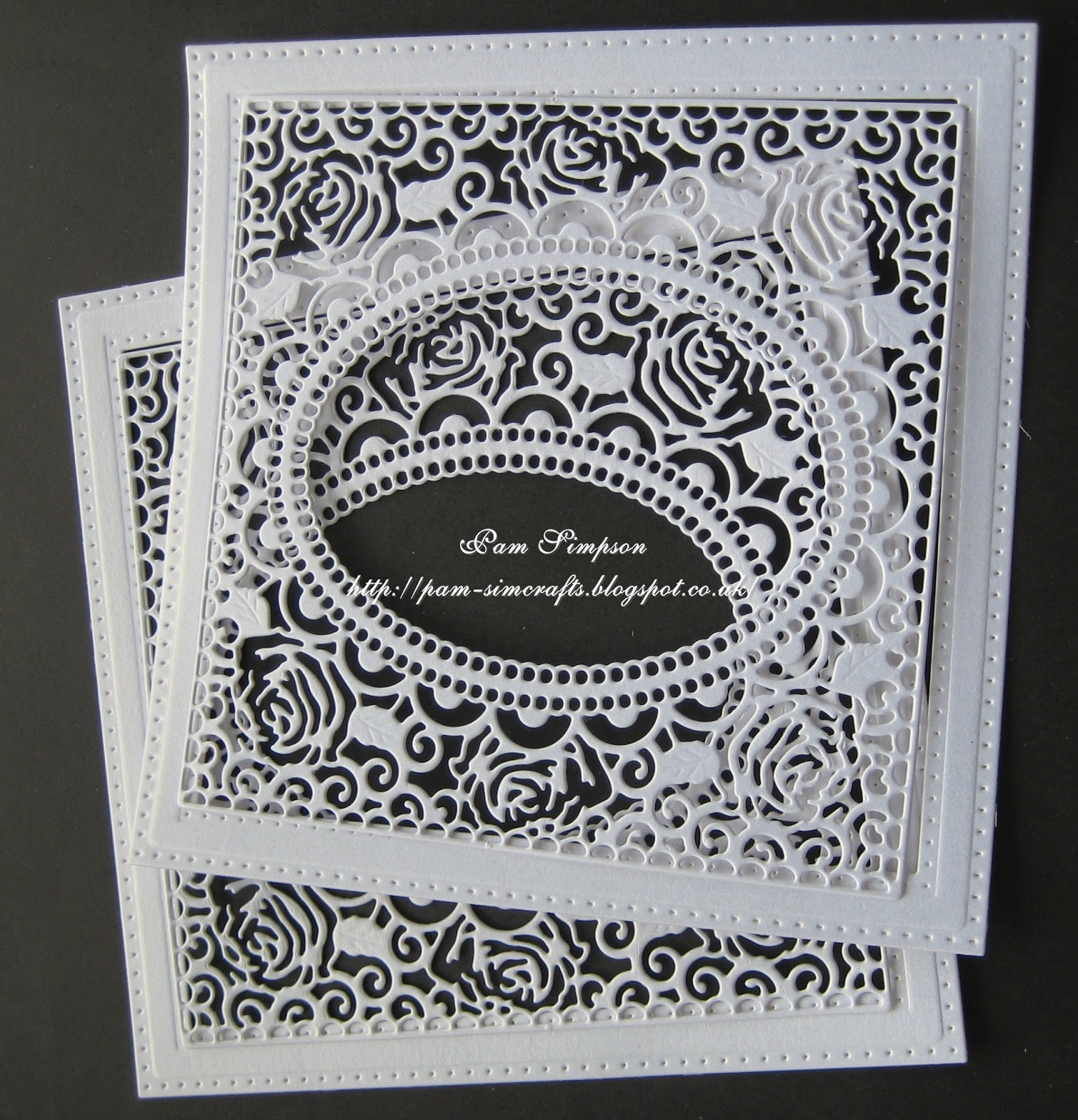 pamscrafts: Lacy Frame . Easel Card.