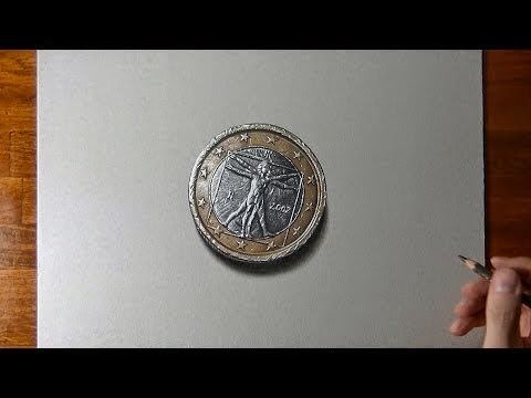 Realistic drawing of euro coin | Do works Easy