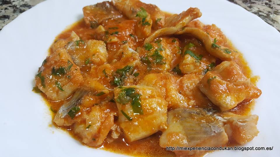 DE CRUCERO Y CONSOLIDACIÓN CON DUKAN : ABADEJO EN SALSA (PESCADO BLANCO)