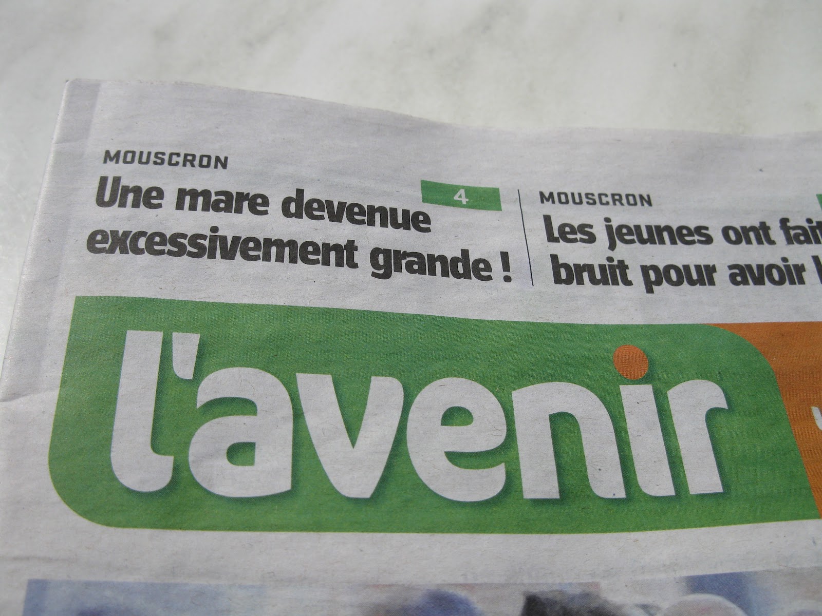 Interview pour le journal "L'Avenir"