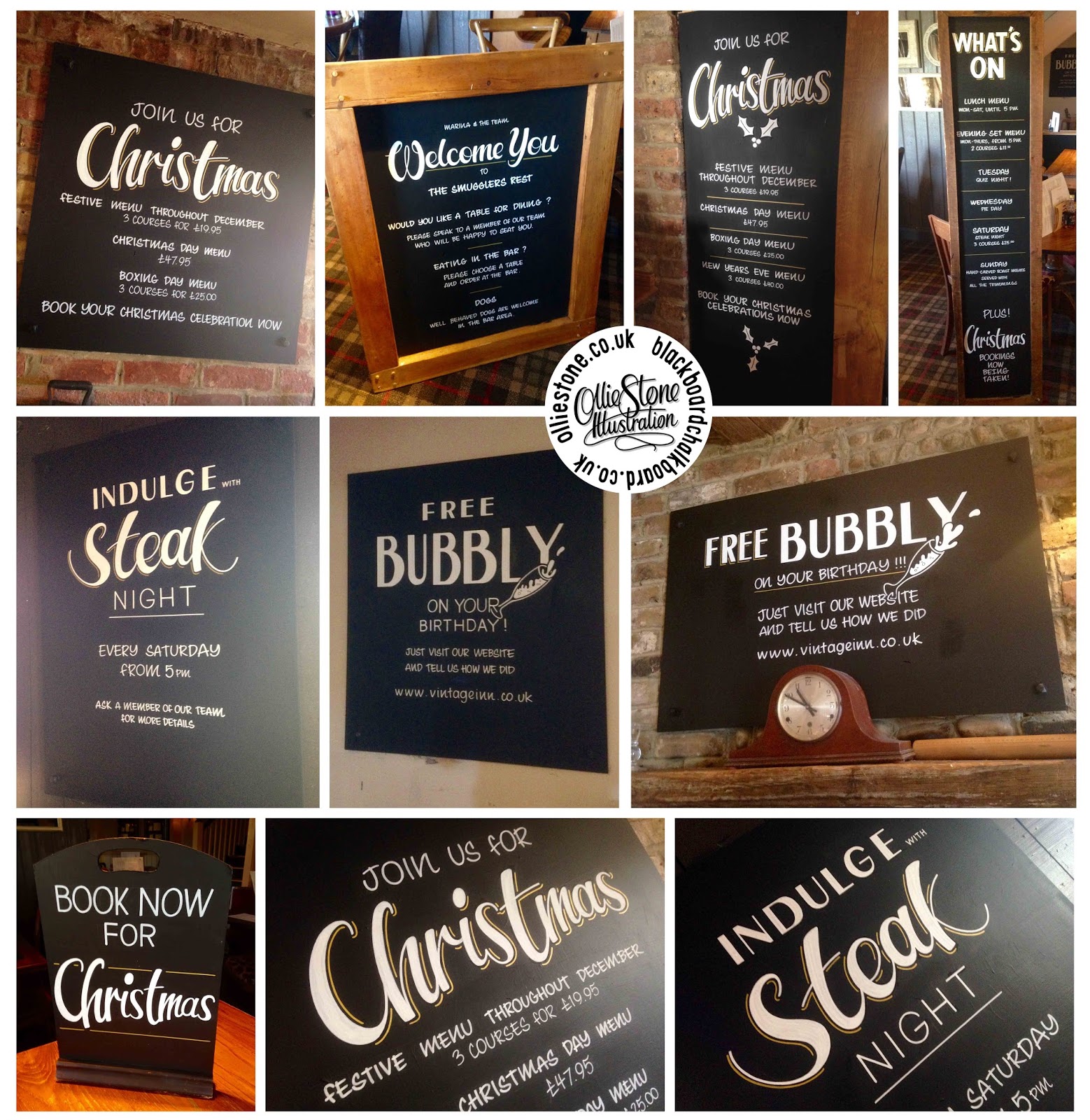 Blackboard Chalkboard by Ollie Stone: Pub hand-written chalkboard and ...