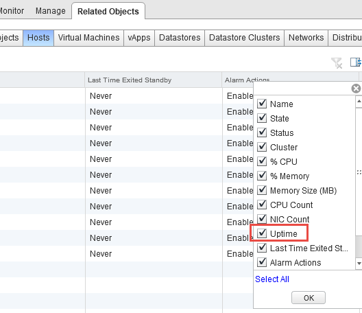 How to Check Up Time of ESXi Host or Virtual Machine from vCenter Server