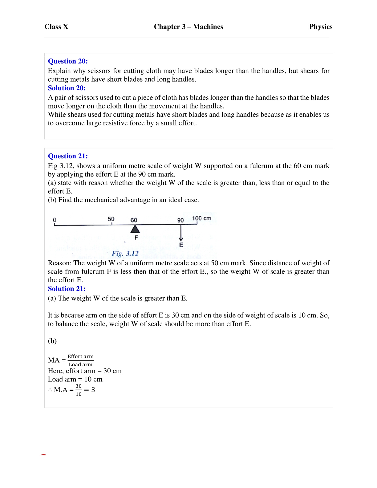 Concise Physics Class 10 ICSE Solutions Chapter 3 Machine - ICSE HUB