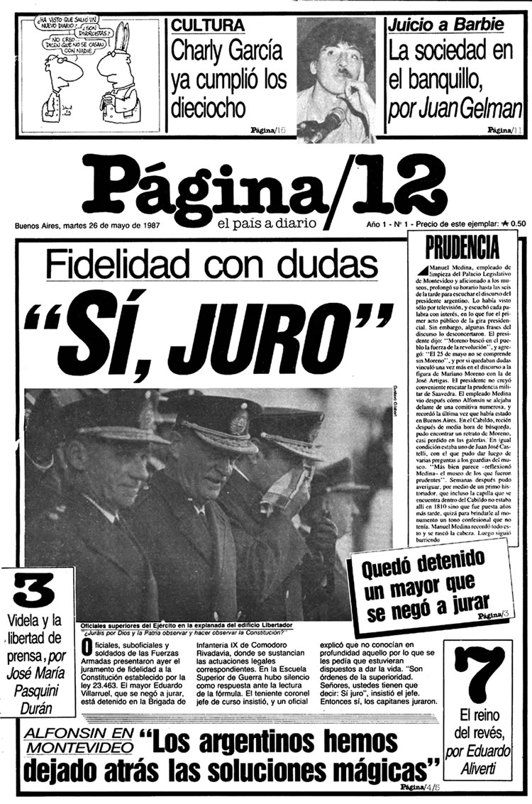 Señales: 30 años de la fundación de “PáginaI12”: La primera Página