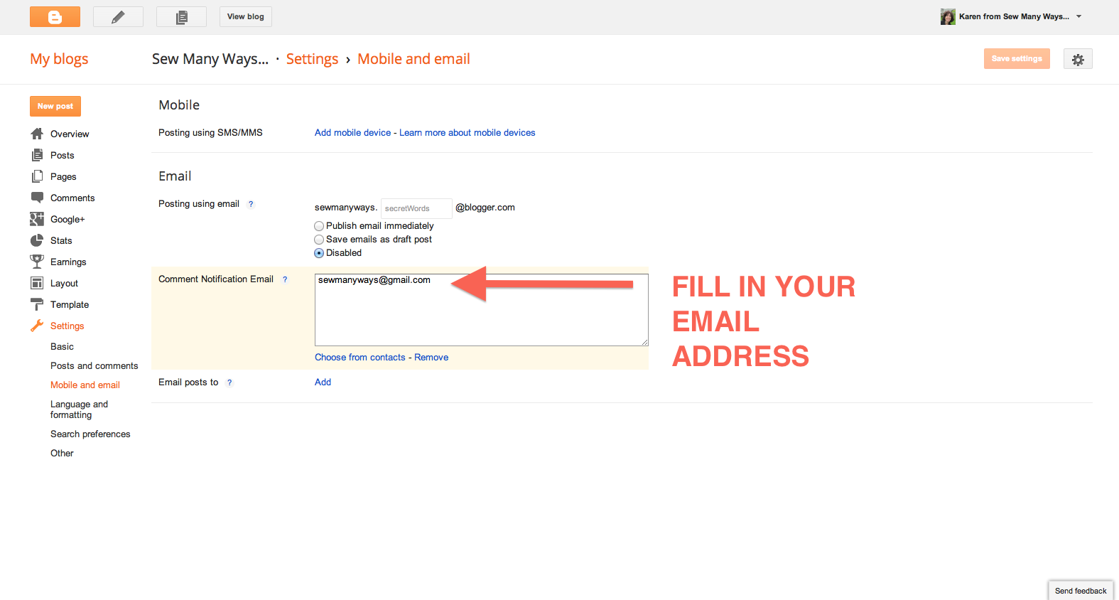 Sew Many Ways...: Responding To Comments...How To Send Comments To Your ...