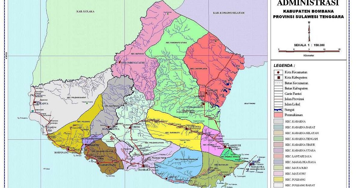 Peta Kota: Peta Kabupaten Bombana