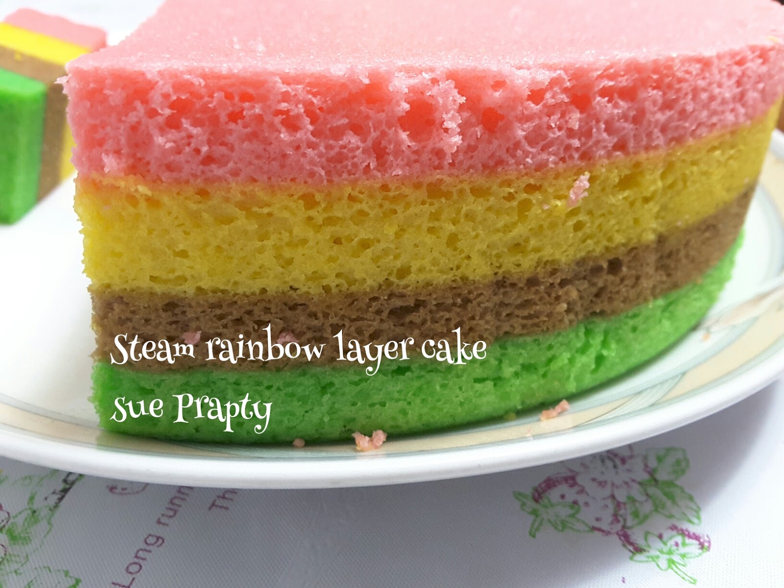 Steam rainbow layer cake
