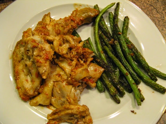 What Holt and Barbara Had for Dinner: Muhammara Chicken and Green Beans
