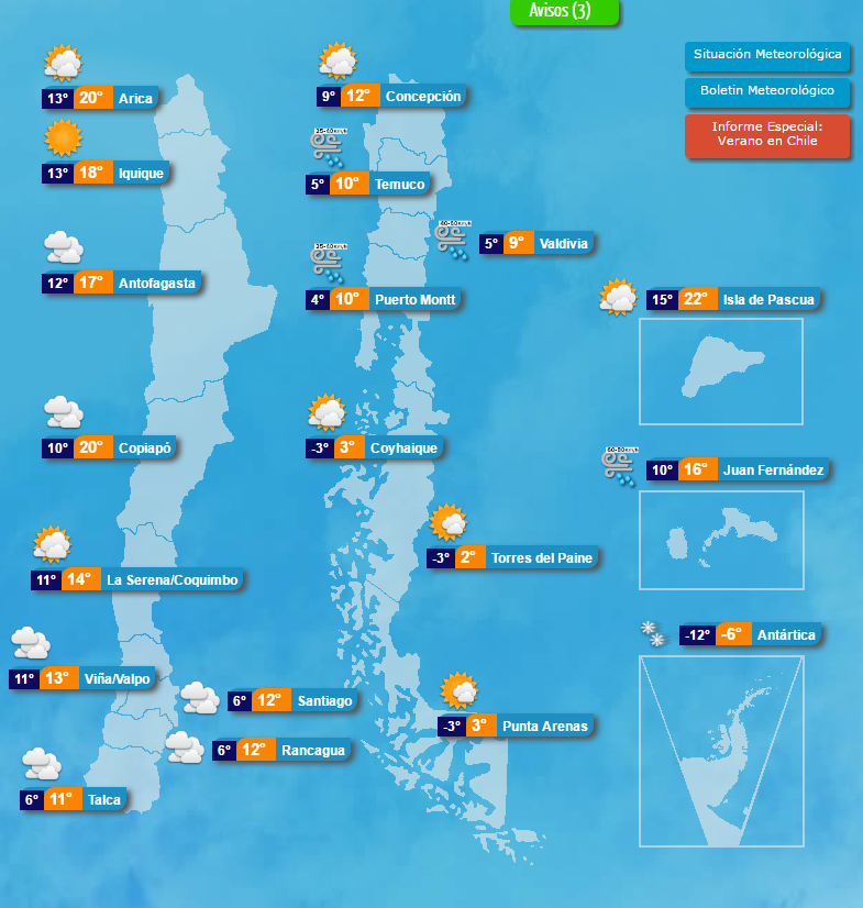 El clima de la zona sur de Chile