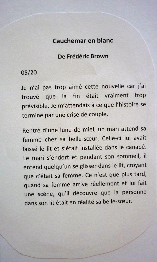 Sous leurs plumes: Cauchemar en blanc